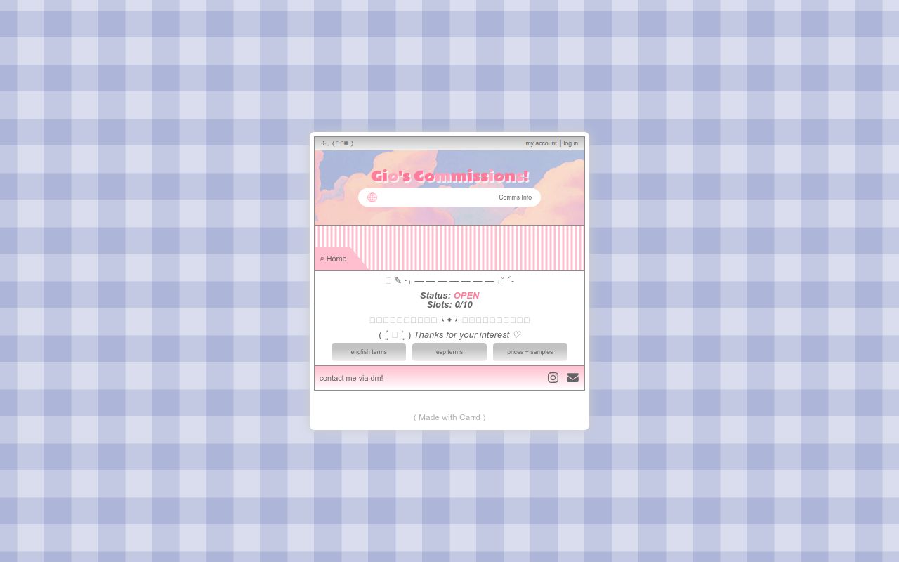 ᐢ..ᐢ gio's comms